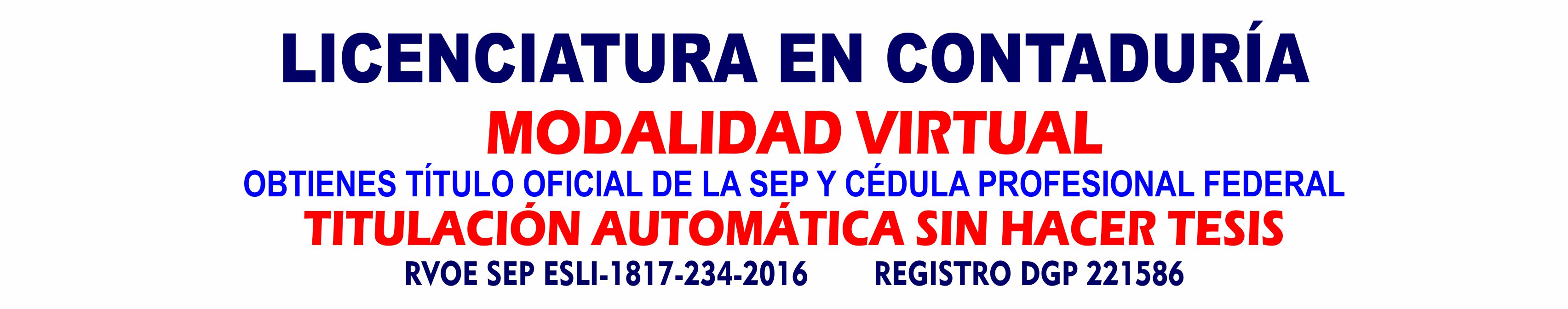 Licenciatura en Contaduría – Universidad de México – UDM